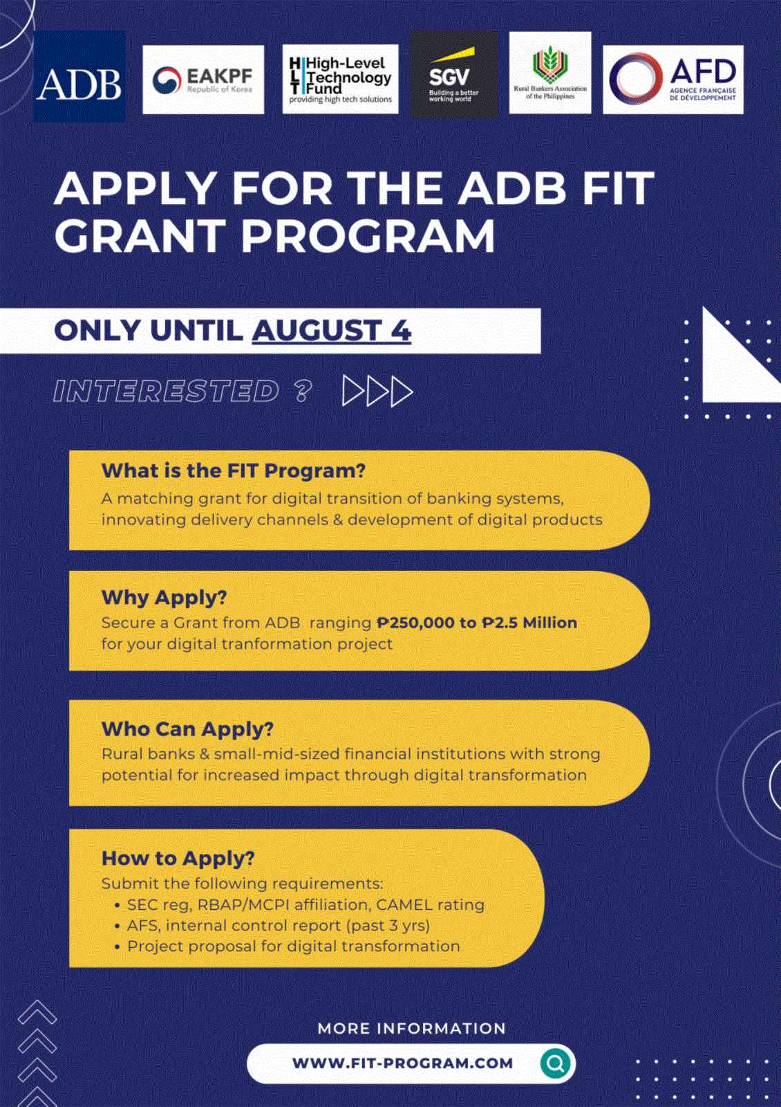 Apply for the ADB Fit Grant Program - Rural Bankers Association of the ...